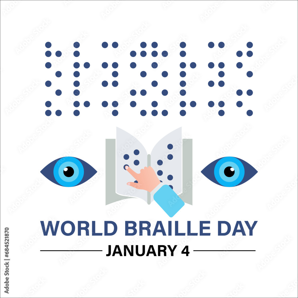 World Braille Day vector template. Celebrating Braille Literacy and ...