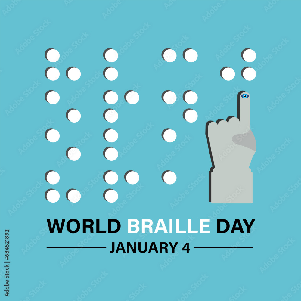 World Braille Day vector template. Celebrating Braille Literacy and ...