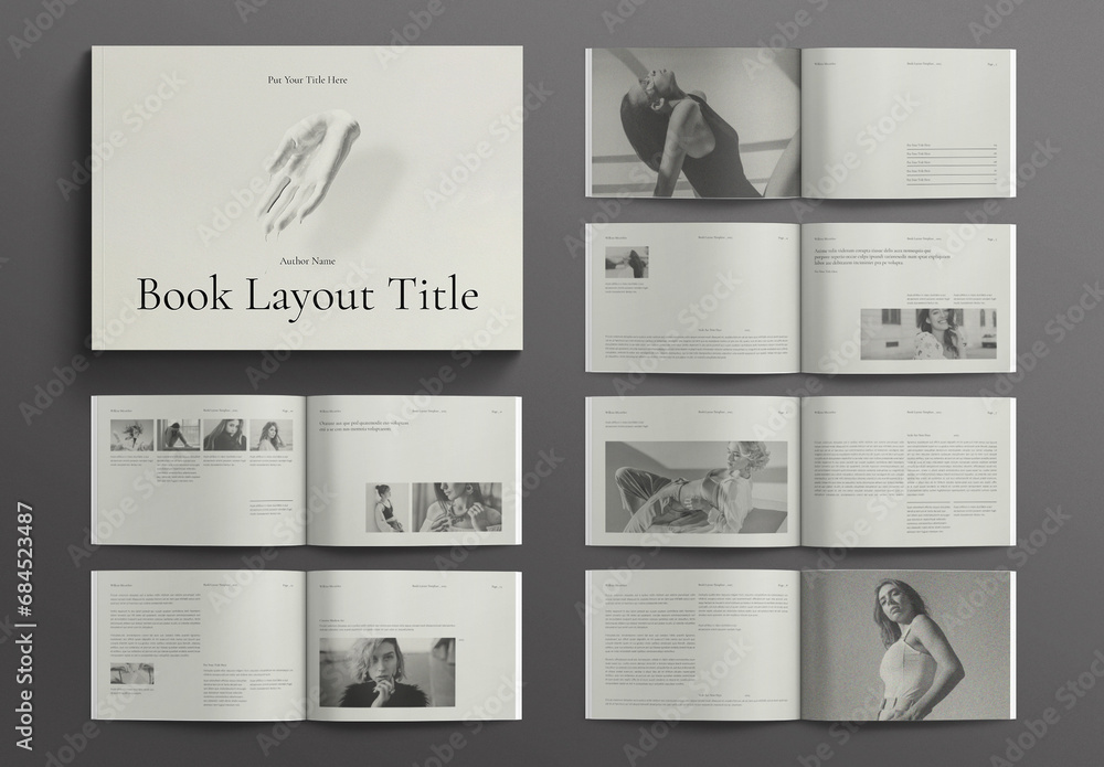 Book Layout Design Template Landscape Stock 템플릿 | Adobe Stock