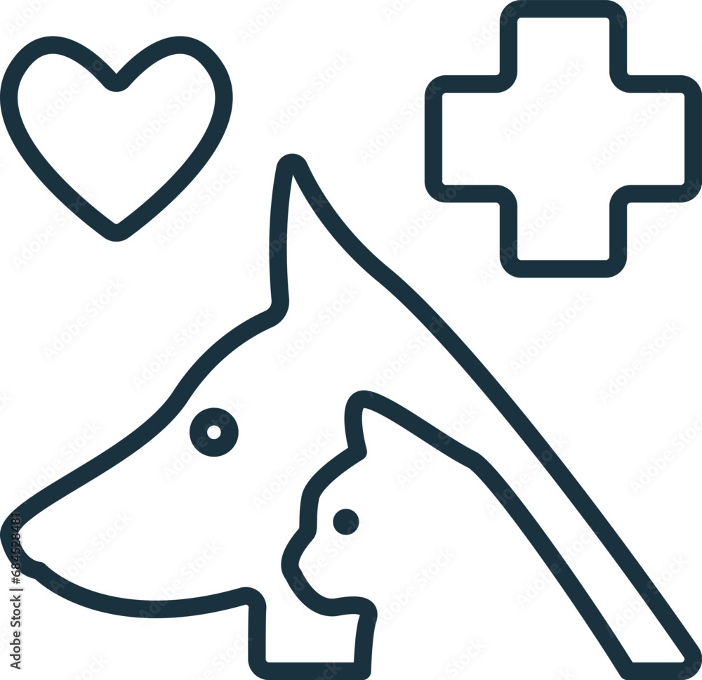 Animal rescue outline icon. Monochrome simple sign from charity and non ...