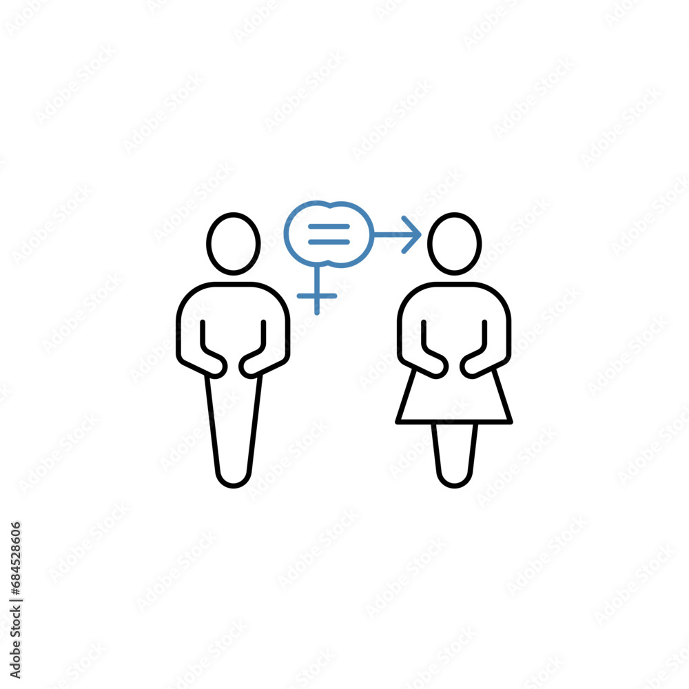 Gender equality concept line icon. Simple element illustration. Gender ...