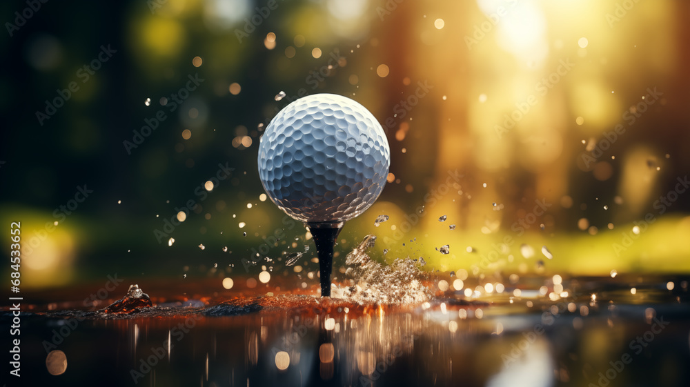 Golf ball with sport background design for banner with copy space ...