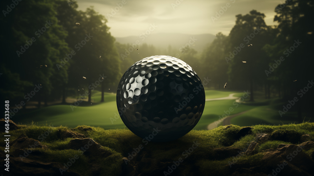 Golf ball with sport background design for banner with copy space ...