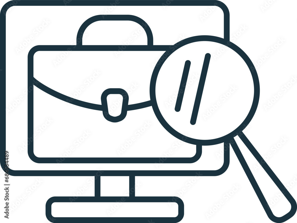 Vetor de Job board outline icon. Monochrome simple sign from freelance ...