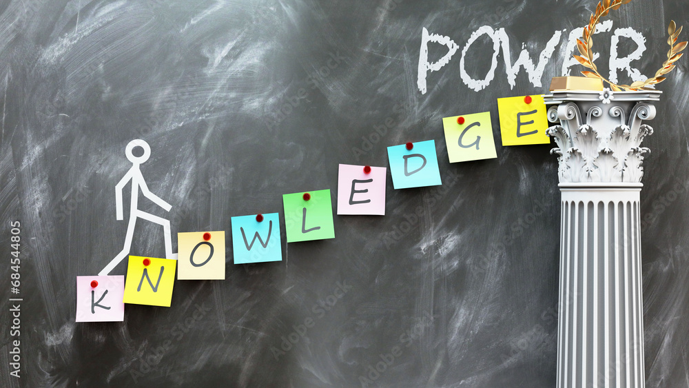 Knowledge leads to Power - a metaphor showing how knowledge makes the ...