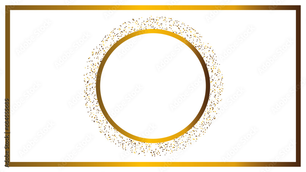 Rectangle gold glitter frame isolated on transparent background. Cut ...