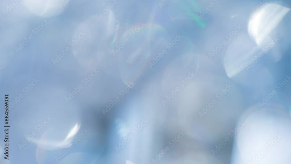 Multiple Rainbow Bokeh of Diamonds. Loop. The light passes through the ...