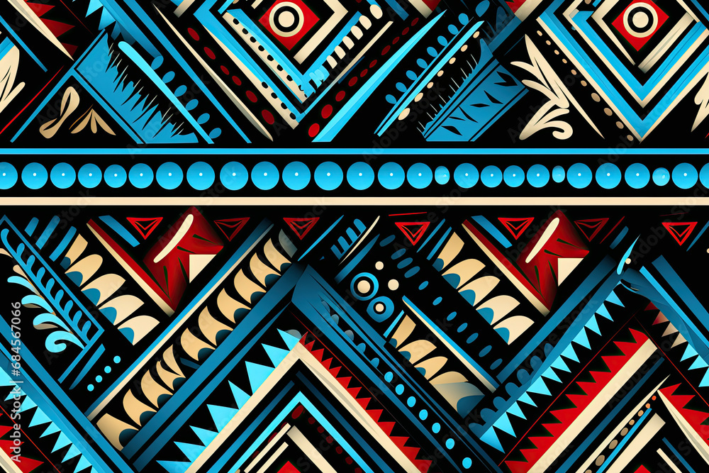 ethnic tribal seamless pattern in ancient Scandinavian style on a black ...