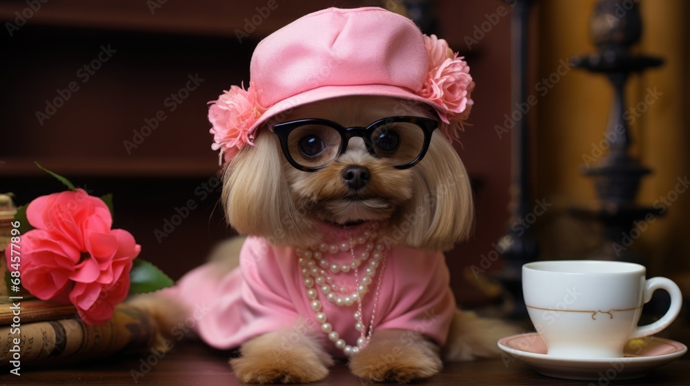 National Dress Up Your Pet Day: A pet dressed in a cute outfit, posing ...