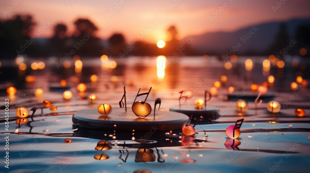 Blurring Lights Bokeh Background Music Notes , Background HD ...