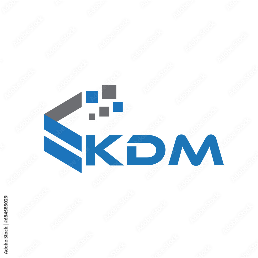 KDM letter technology logo design on white background. KDM creative ...
