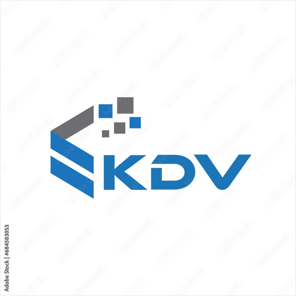 KDV letter technology logo design on white background. KDV creative ...