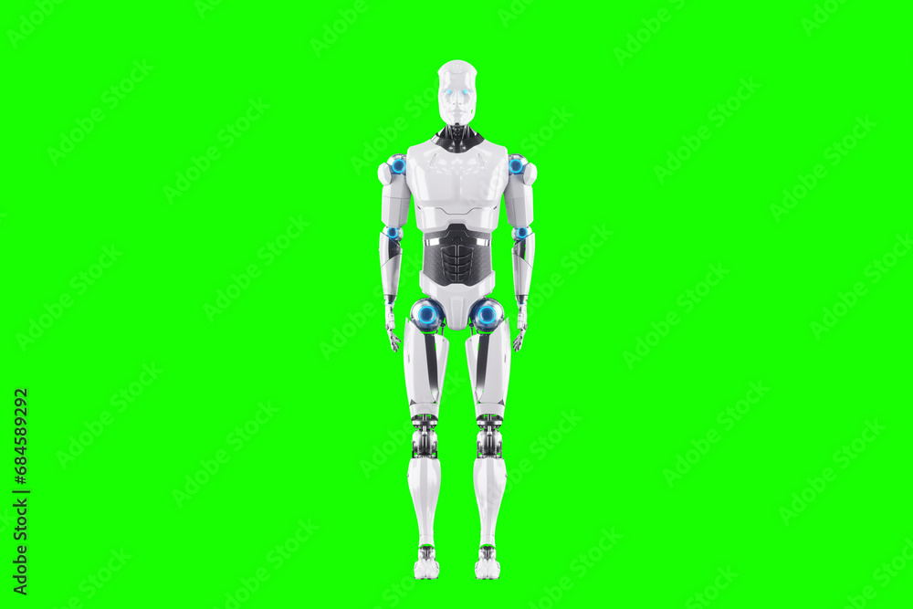 Technological modern robot body full body , photorealism. Neural ...