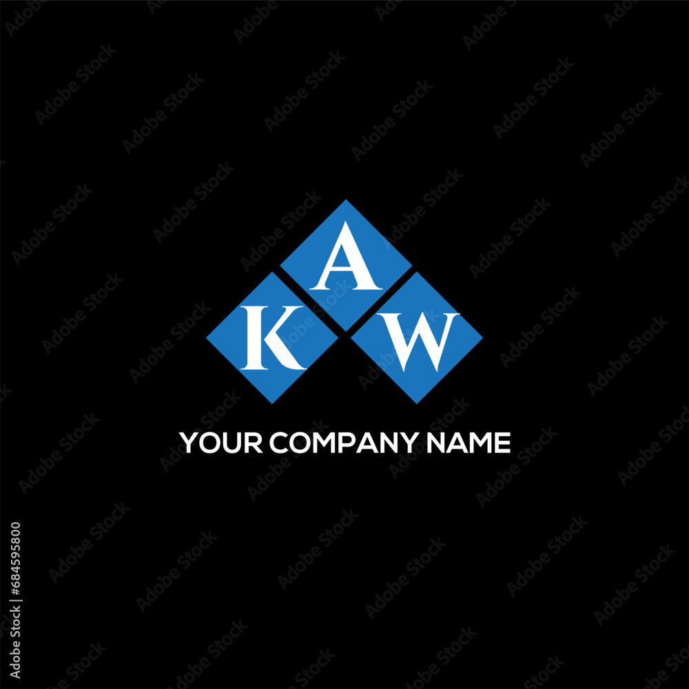 AKW letter logo design on black background. AKW creative initials ...