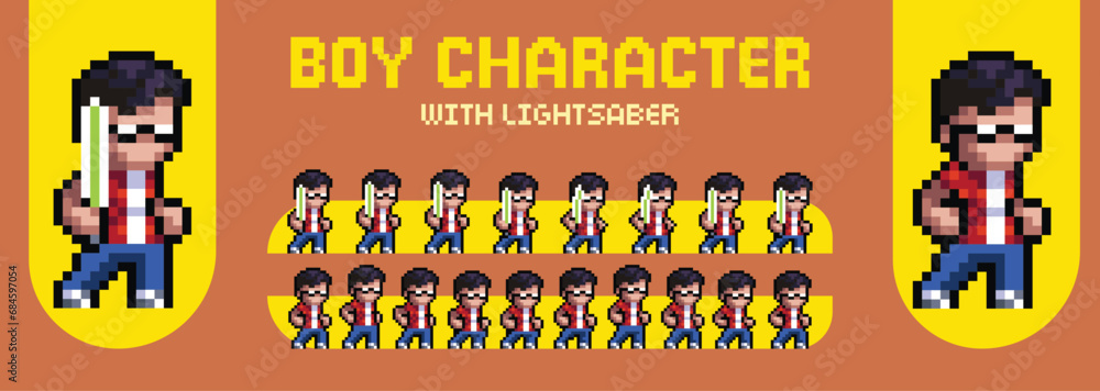 pixel art style illustration vector 8 bit 8-bit character set retro ...