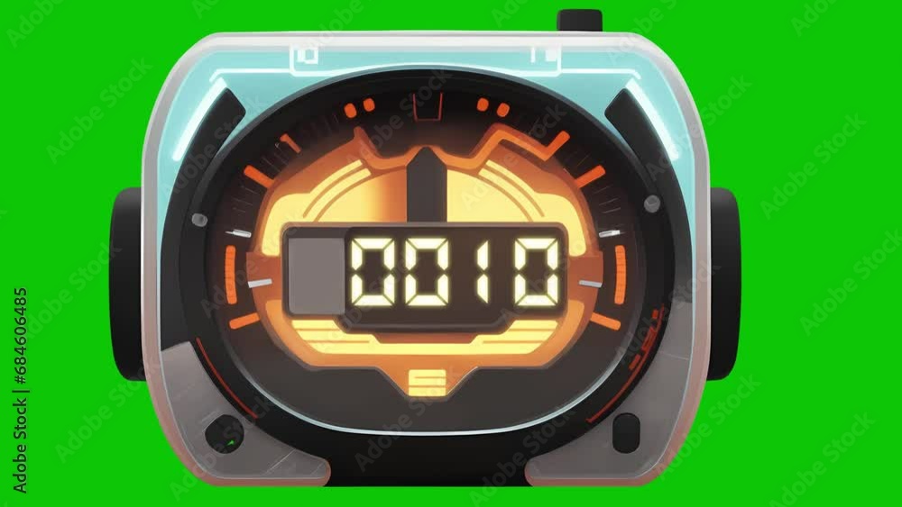 Animated Digital Illustration of a Countdown Timer. counterclockwise ...