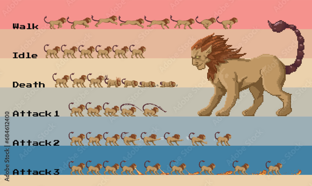 pixel art style illustration vector 8 bit 8-bit character set retro ...