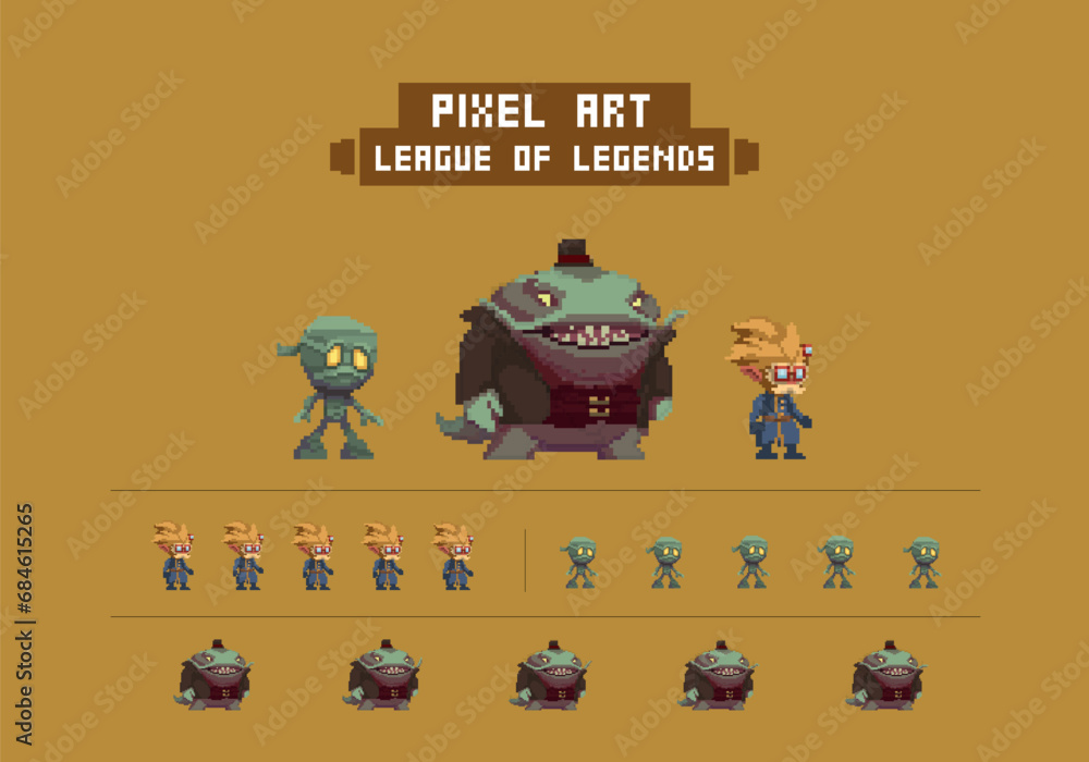 pixel art style illustration vector 8 bit 8-bit character set retro ...