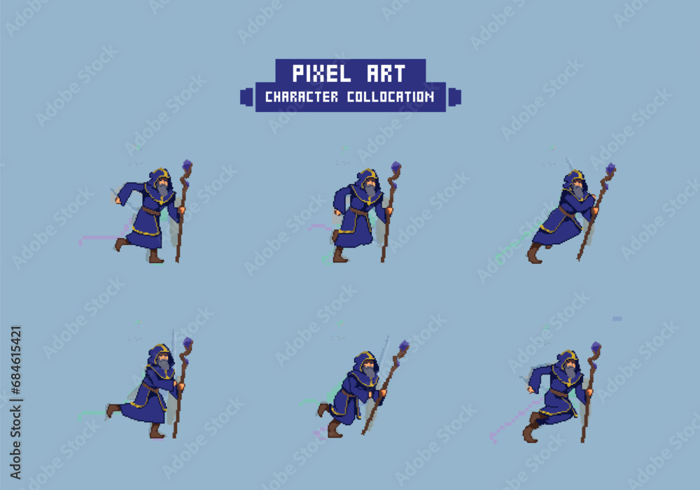 pixel art style illustration vector 8 bit 8-bit character set retro ...