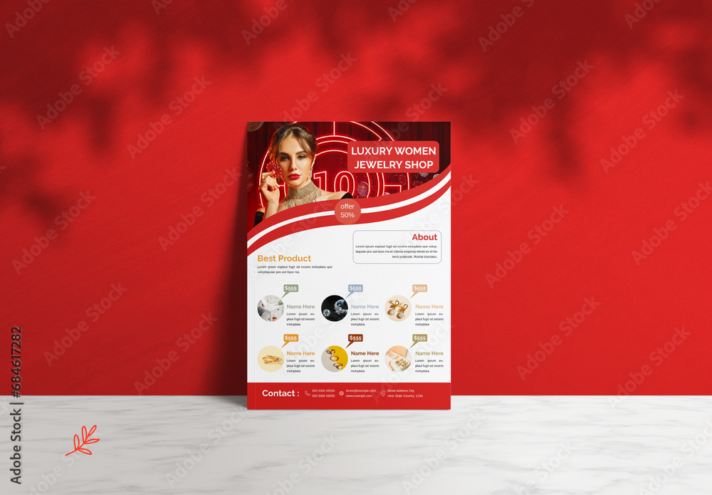 Jewelry Flyer Layout Stock Template | Adobe Stock