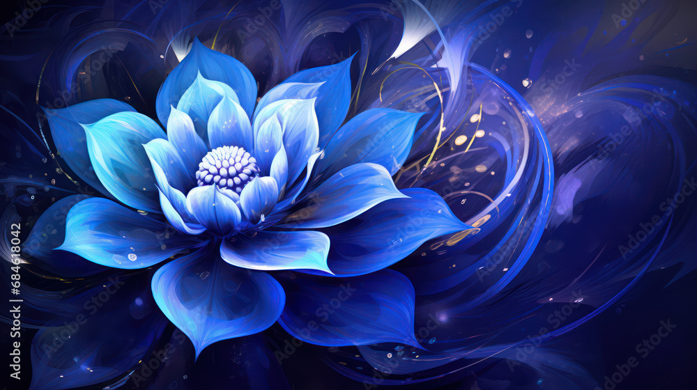 Abstract blue flower background as wallpaper illustration Stock ...