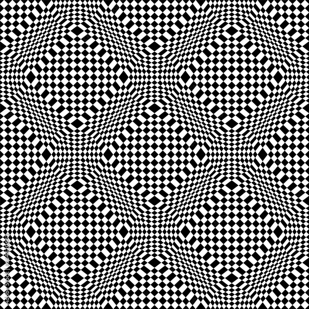 Abstract Seamless Geometric Op Art Black and White Pattern. Stock ...