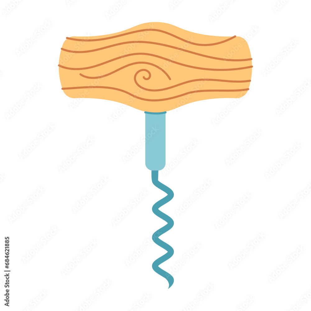 Basic corkscrew cartoon vector illustration isolated on white ...