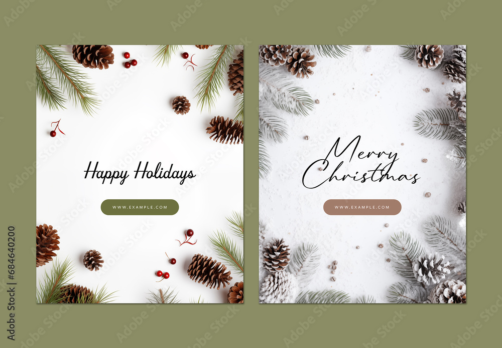 Festive Social Media Layouts With Christmas Branches and Generative ai ...