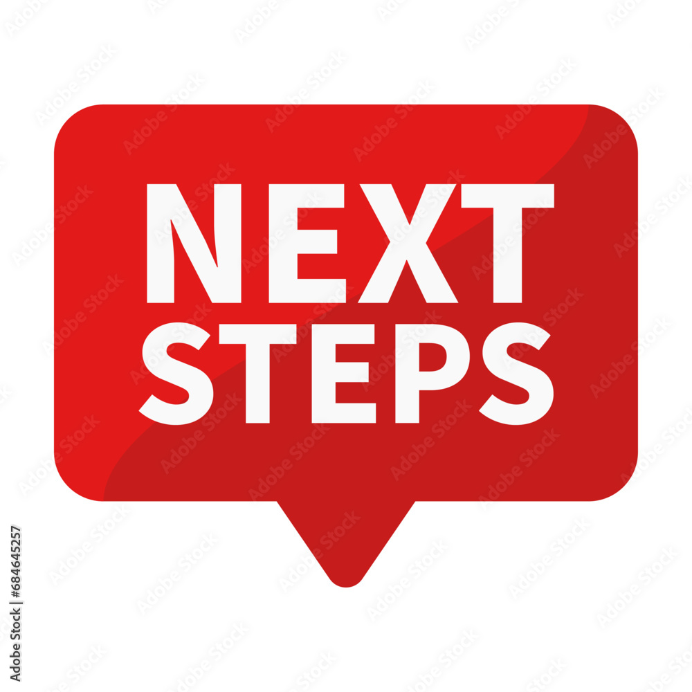 Next Steps In Red Rectangle Shape For Promotion Social Media Business ...