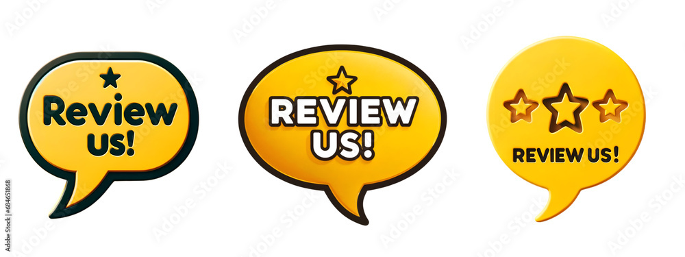 Review us on transparent background - Customer Feedback Request Bubbles ...