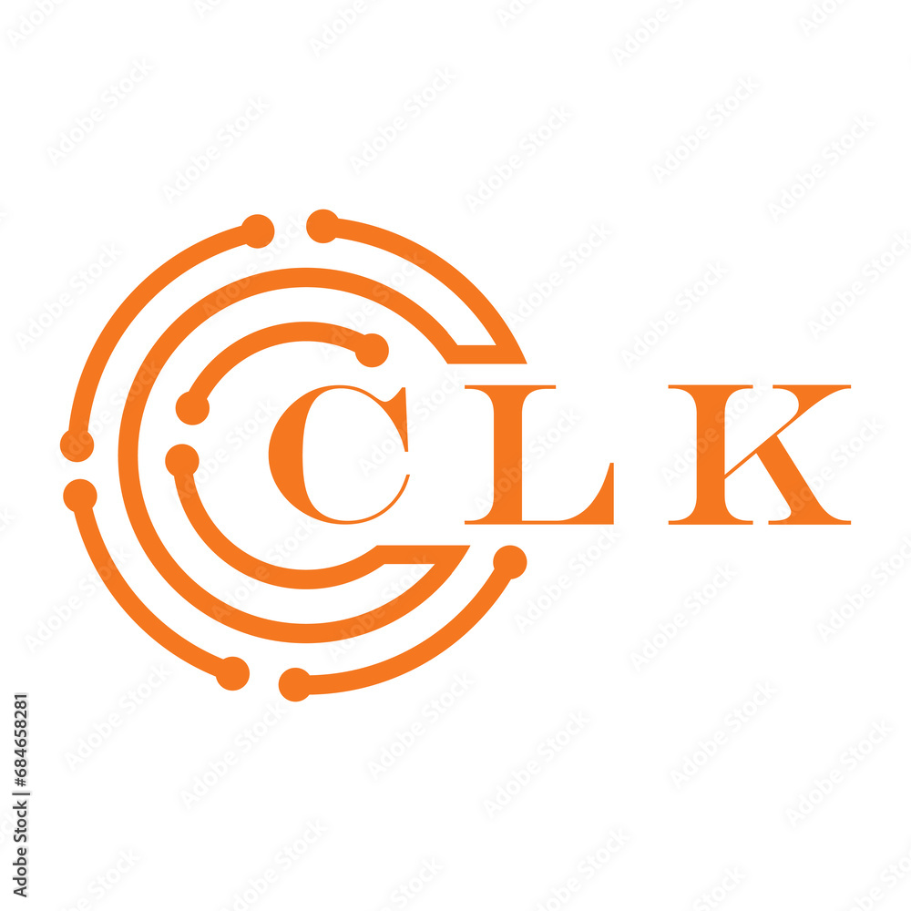 CLK letter design. CLK letter technology logo design on white ...