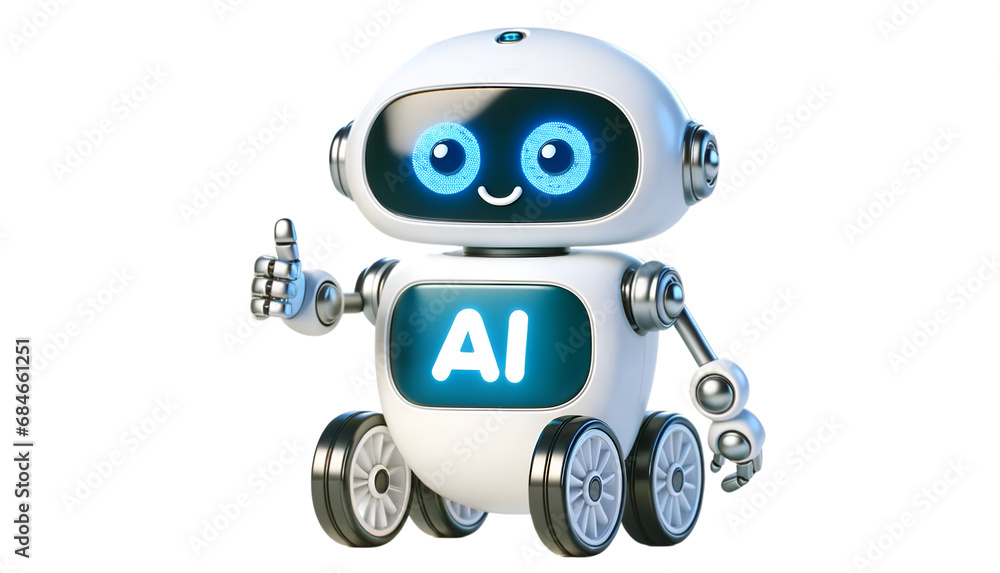 Friendly AI Robot with Thumbs Up on transparent background Stock Photo ...
