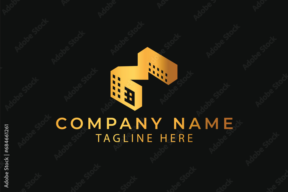 Letter M, Buildings logo, Industries logo, M letter mark logo Stock ...