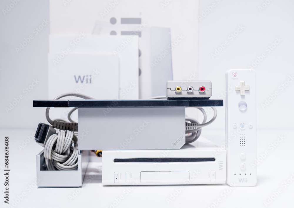 kent, uk 01.01.2023 Nintendo wii Console box on a white isolated ...