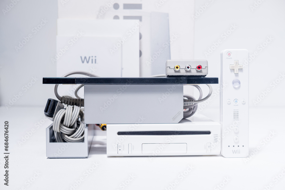 kent, uk 01.01.2023 Nintendo wii Console box on a white isolated ...