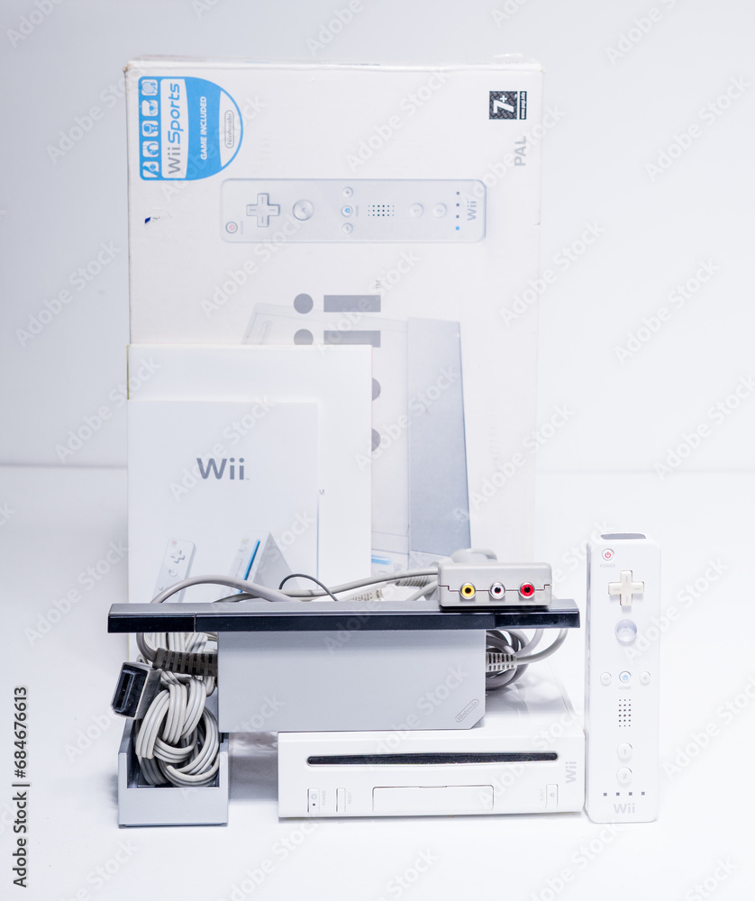 kent, uk 01.01.2023 Nintendo wii Console on a white isolated background ...