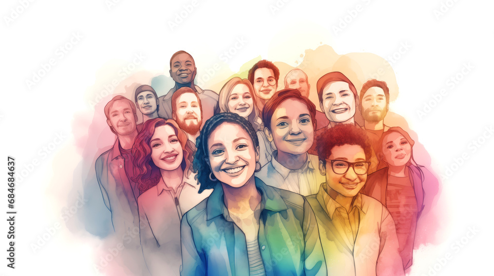 Group of diverse young people smiling together, positive and united ...