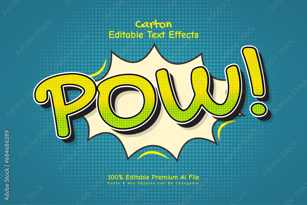 Comic Carton 3D Text Style, Editable Text Effects With Halftone and ...