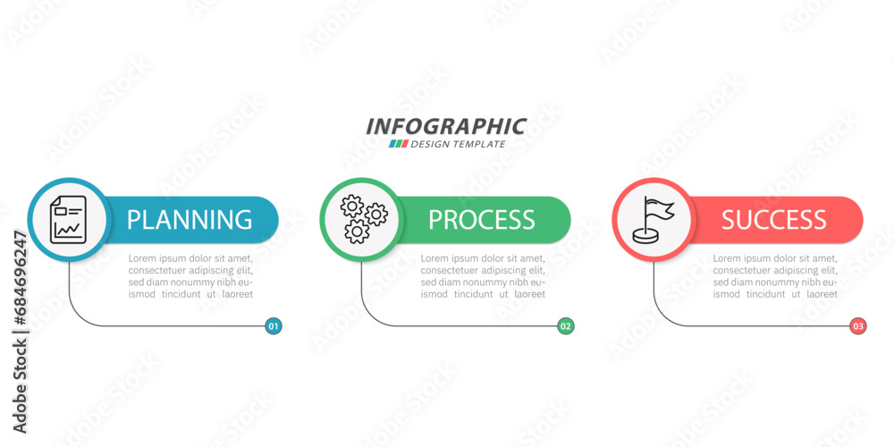 Timeline Creator infographic template. 3 Step timeline journey ...