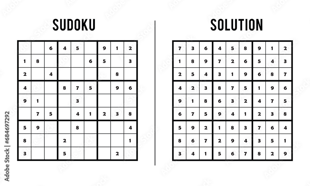 Sudoku Puzzles for Kids and Adults, Game With Solution, Magic Square ...