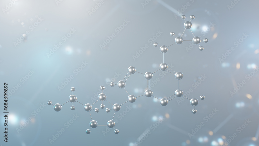abacavir molecular structure, 3d model molecule, hiv nucleoside and ...