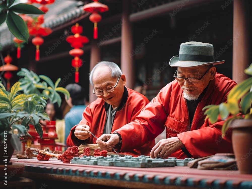 Chinese people make Traditional craft creativity and handmade concept ...