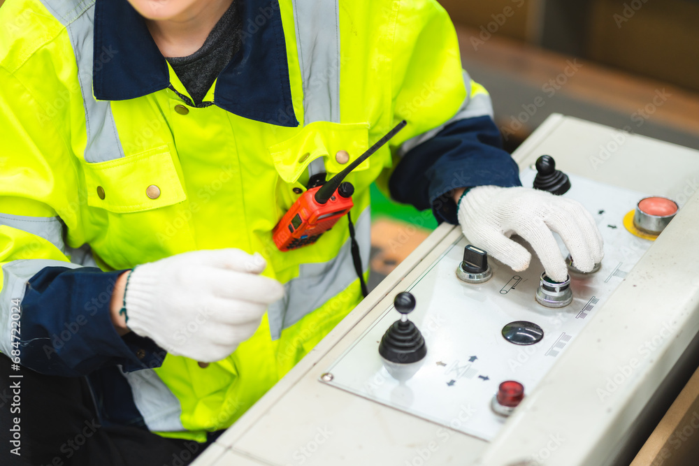 Electrical engineer inspection control panel and commissioning during ...