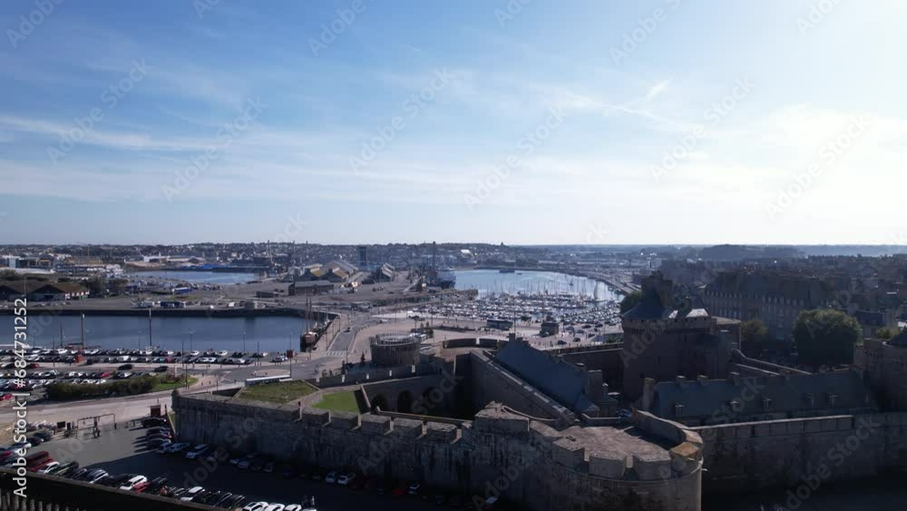 DRONE AERIAL FOOTAGE: The Breton Coastal Medieval Fortified City of ...