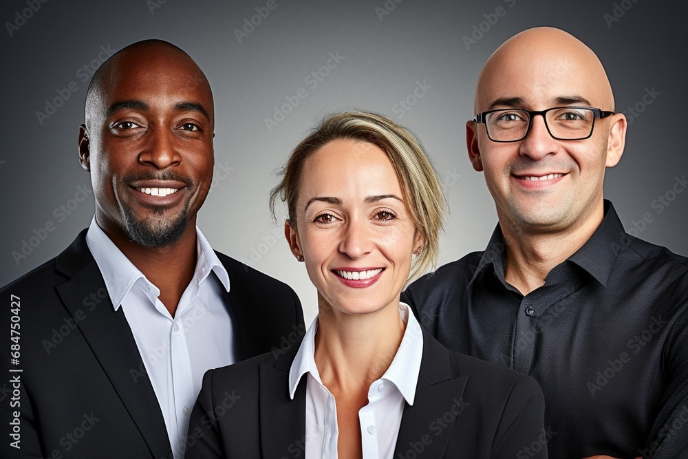Step into the harmonious world of this multicultural business team ...