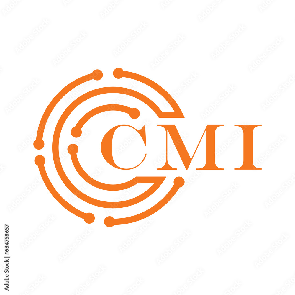 CMI letter design. CMI letter technology logo design on white ...