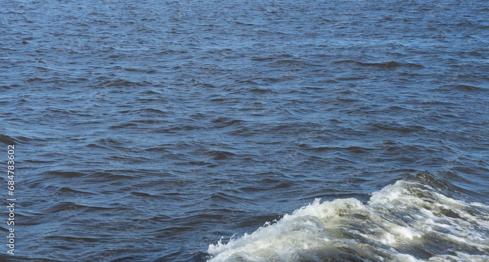 Choppy ocean surface texture with wave. Minimal blue water banner ...