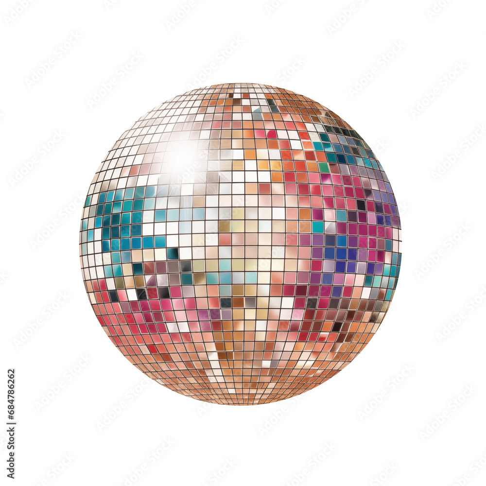 Golden Retro 70s Disco Ball Isolated on Transparent Background PNG ...