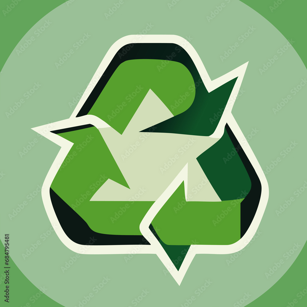 Recycle logo. Recycling. Logo. Icon. Green recycle logo. Square design ...