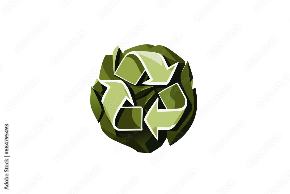 Recycle logo. Recycling. Logo. Icon. Green recycle logo. Square design ...